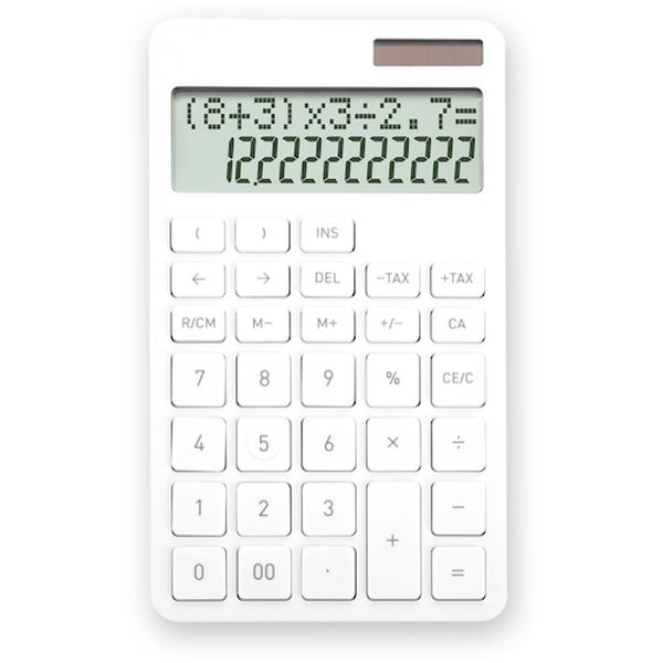 ・打ち込んだ計算式が表示される電卓です。・かっこを使った計算も出来ます。・桁数：12・縦(mm)：154・横(mm)：91・厚さ(mm)：10・色：ホワイト・本体：ABS・生産国 中国・JANコード 4522966523608・質量 115...
