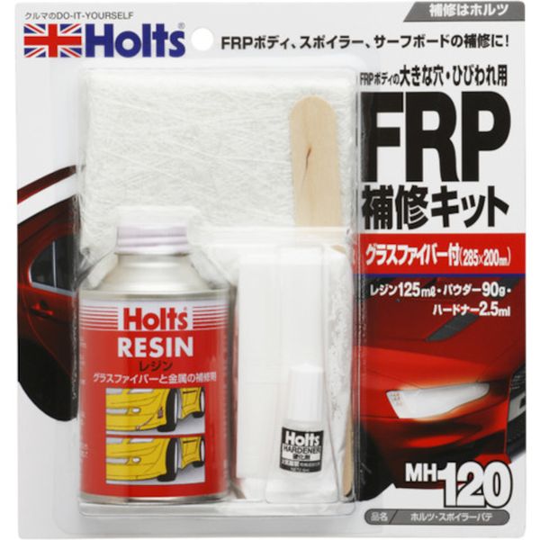 ・FRPボディ、スポイラー、サーフボードの補修にオススメです。・サビや破損による裂け目、穴、へこみを整形する補修剤です。・セット内容(点)：・レジン(ml):125・パウダー(g):90・ハードナー(ml):2.5・グラスファイバー(mm)...