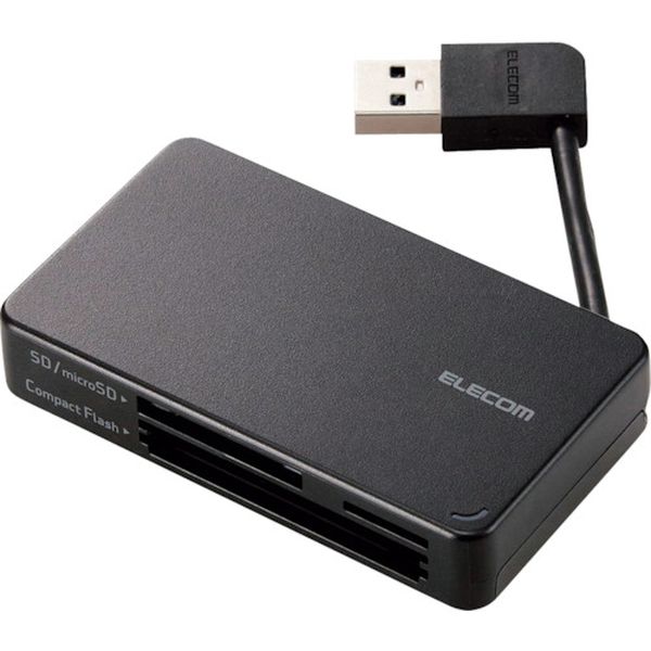 ・持ち運びや収納に便利なケーブル収納タイプで、42種類のメディアに対応したUSB3.0カードリーダーです。・色：ブラック・スロット数：3・幅(mm)：45・奥行(mm)：77・高さ(mm)：15・インターフェース：USB3.0/USB2.0...