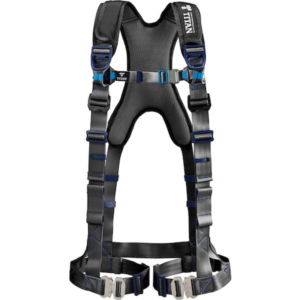 ・厚生労働省「墜落制止用器具の規格」適合品、ハーネス本体のみ、動きやすさを高めた軽量プロモデル、水平型・サイズ：S・色：ブラック・腿バックル：ワンタッチバックル・ベルト幅(mm)：40・最大使用可能質量(kg)：130・胸ベルト幅(mm)：...