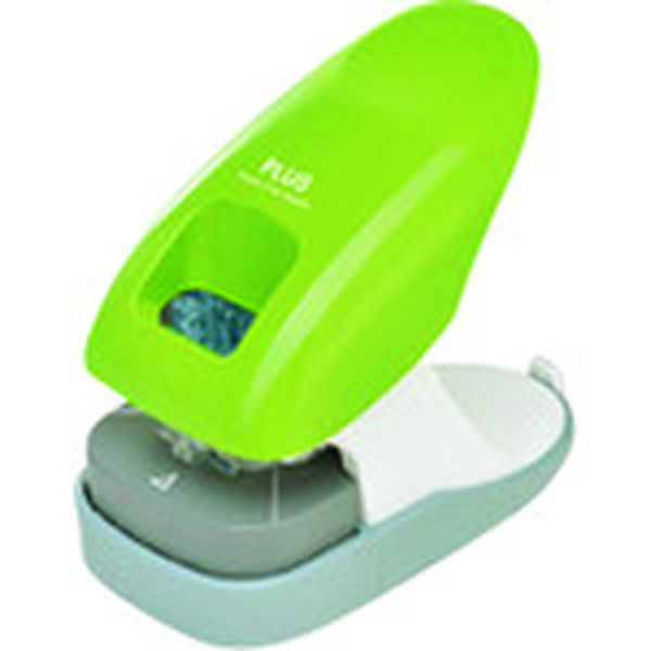 ・最大12枚までとじられる卓上型針なしホッチキスです。・針を使わないので、さまざまなシーンで安心してお使いいただけます。・針を使わず綴じたいときに。・色：グリーン・とじ枚数(枚)：約2〜12・幅(mm)：70・奥行(mm)：130・高さ(m...