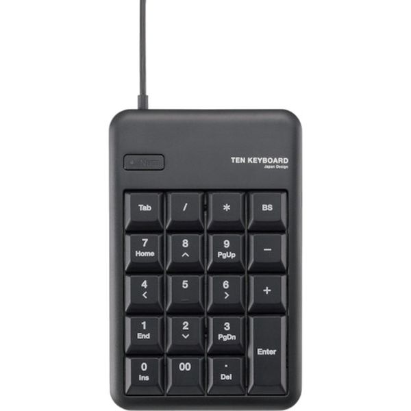 ・ノートパソコンでの使用に最適な、スタンダードなUSBテンキーボードです。・Excelでの作業に便利な[Tab]キーと、数字の入力に便利な[00]キーを装備しています。・大きなキーで入力効率が向上します。・「NumLock」問題をハードウェ...