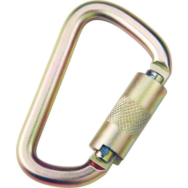 ・腐食しづらい亜鉛メッキ鋼です。・セルフロック式です。・幅(mm)：68・長さ(mm)：110・耐荷重(kg)：190.5以下・高さ(mm)：110・破断強度：22kN　(開口部部分16kN)・ゲートオープン17.5mm・形状：D型・ロック...