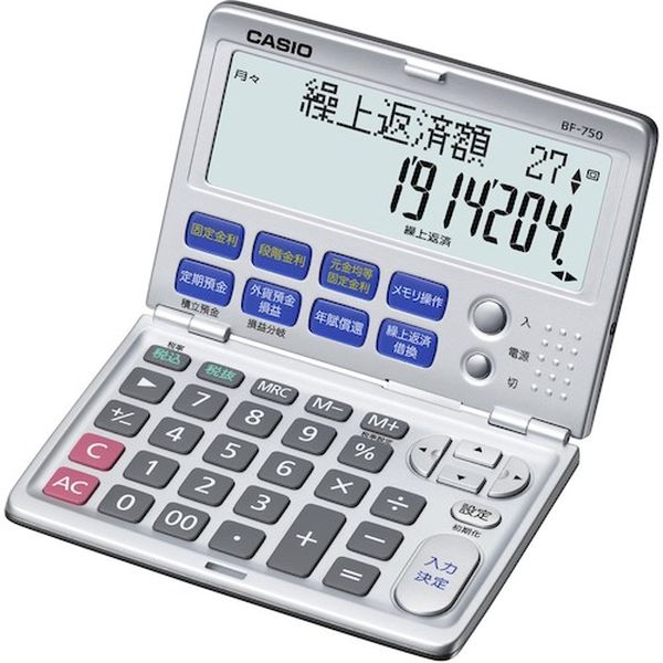 ・多彩な計算機能で簡単シュミレーション・大型画面漢字表示・早わかりガイド付属・携帯性抜群の折りたたみ手帳タイプ・複雑な「ローン計算」や「預金計算」も簡単シュミレーション・桁数：12・縦(mm)：118.0・横(mm)：81.0・厚さ(mm)...