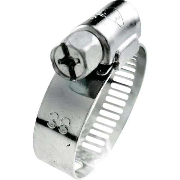 ・プラスドライバー(No.3)での締め付けができます。・あらゆるフラットなホースの締め付けに・最大径(mm)：38・最小径(mm)：24・バンド幅(mm)：13・バンド幅(mm)：13・厚さ(mm)：0.8・スクリューHEX(mm)：10・...