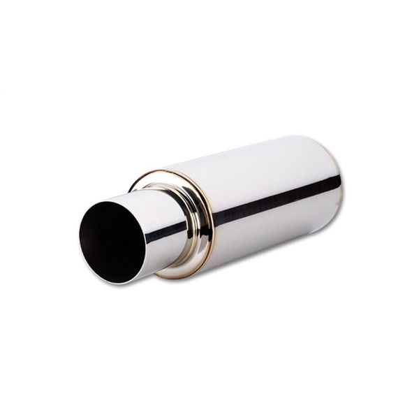 Vibrant TPV Round Muffler (23in Long) with 4in Round Tip Straight Cut - 2.5in inlet I.D.メーカー：Vibrantメーカー品番：1057・掲載画像は、カタ...