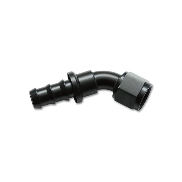 Vibrant -8AN Push-On 45 Deg Hose End Fitting - Aluminumメーカー：Vibrantメーカー品番：22408・掲載画像は、カタログより抜粋した参考画像となっております。ご不安な場合は、メーカ...