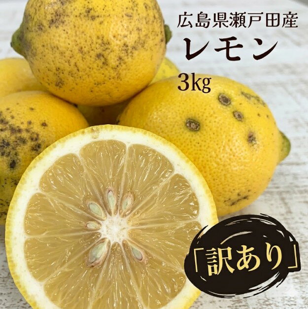【広島県瀬戸田産レモン 3kg 訳あり ノーワックス 不揃い 】箱入り 送料無料 尾道 しまなみ 生口島 加工用 ジャム用 ジュース用 家庭用 キズ 黒点 徳用 サイズ違い 見た目 家庭用 ミキサー 絞る　調理用 瀬戸田レモン 瀬戸田檸檬 ...