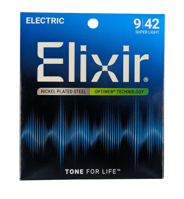 Elixir エリクサー エレキギター弦 OPTIWEB Super Light .009-.042 #19002 商　品　説　明 ●エリクサー弦は特殊で高度なポリマーコーティング技術によって、弦を汗や体の油分、汚れから守り、腐食を防止しま...