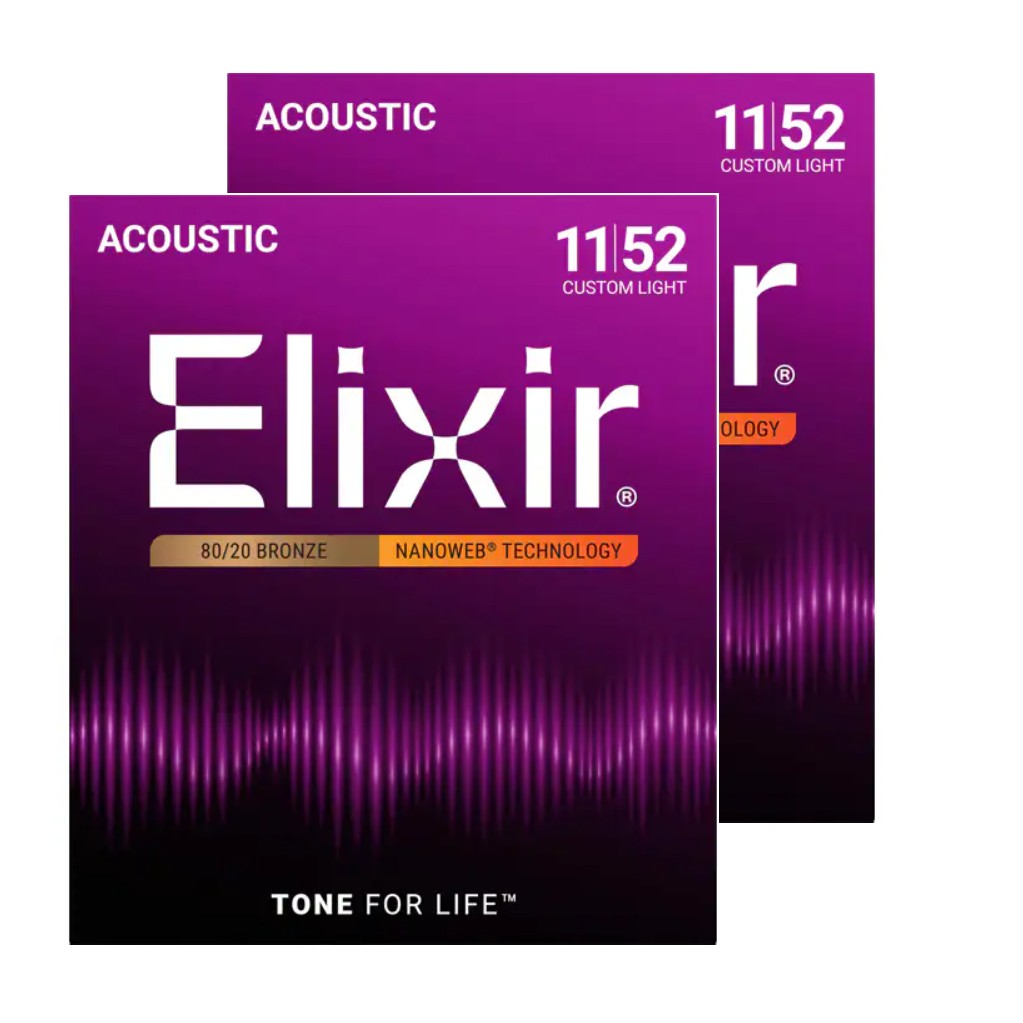 Elixir/エリクサー アコースティックギター弦 #11027 NANOWEB Custom Light .011-.052 2個セット 商　品　説　明 エリクサーは非常にユニークな方法で様々な汚れから巻弦を守る為のコーティングをしていま...