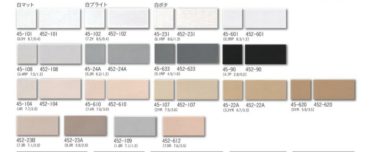 【商品詳細】※こちらは45二丁タイル プレーン屏風曲りマグサ紙張りの注文画面です。国産品／表紙貼種類　磁器質（I類） 寒冷地対応 表紙貼り　用途　洗面台、浴室、台所、店舗等の内外装の壁サイズ　（45×45）×95ミリ　3枚で1シート1平米＝...