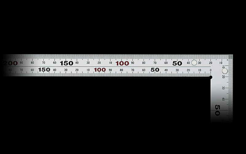 シンワ測定：曲尺厚手広巾 シルバー 50cm 表裏同目6段目盛マグネット付JIS 10445