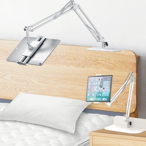 ipad スタンド冬に両手を解放！家具に傷がつかない！タブレット スタンド スマホスタンド 隠し式台座 多機種対応 4-12.9インチ アイパッド スタンド 360°回転 折り畳み式 卓上 縦横置き ベッド 寝ながら 自由調整 安定 iPh...