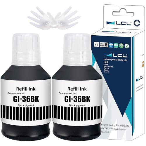LCL Canon用 キャノン用 GI36 GI-36 BK GI-36BK (2パック ブラック 顔料 170ML) 互換インクボトル 対応機種：MAXIFY GX7030 GX6030 GX5030 GX4030 GX6530 GX55...