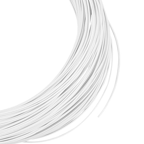 OLYCRAFT 50m 帽子ワイヤー 針金 1mm ホワイト 帽子のつば 造花ワイヤー 鉄製 PVC被覆 自由に折り曲げられ 帽子作り用品 DIY ソーイング用品 盆栽 園芸 ハンドメイド・パッケージ＆サイズ：帽子のつばワイヤー1巻き；サ...