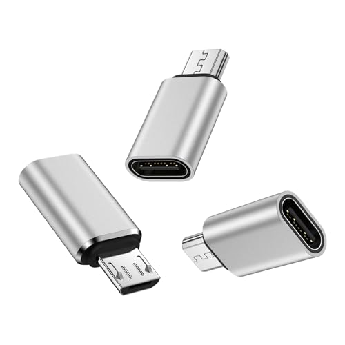 ANNIBER マイクロusb変換アダプタ 3個セット Type C-Micro USB 変換コネクタ 10W出力 設定不要/抜き差し安定 急速充電と480Mbpsデータ転送両対応 タイプc 変換 microアダプター Galaxy S7 ...