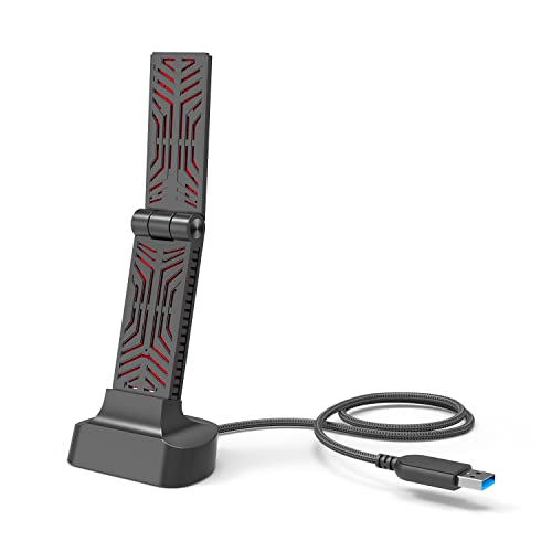 WAVLINK USB3.0 WiFi 6 アダプター、無線LAN 子機、AX1800 USB 3.0 WiFi ドングル for PC、デュアルバンド 5GHz（1201Mbps）+2.4GHz（574Mbps）、MU-MIMO、ビームフ...