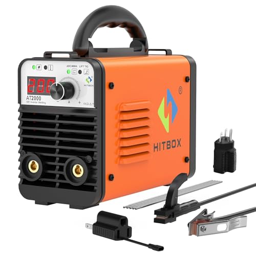 HITBOX アーク溶接機 100V/200V兼用 小型溶接機 200A 被覆アーク溶接 LIFT TIG 1台2役 簡易MMA溶接機 ARC溶接機 趣味のDIY 初心者向け 液晶表示 インバーター直流 定格使用率40％ 家庭用 軽量 日本...