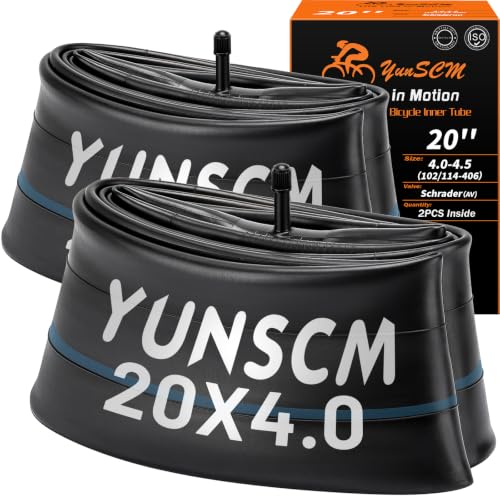 YunSCM 2本,20 4.0 チューブ 肉厚,米式バルブ32mm,20x4.0/4.5 自転車チューブ,適用 20x4.0/ 20x4 1/4 /20x4.5 電動自転車、ファットバイク、スノーモービルチ・✅20"X4.0-4.5自転車...