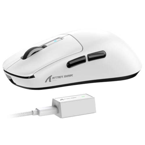 ATTACK SHARK R6 39g超軽量ゲーミングマウス、8000Hz、42000DPI、Nordic 52840 MCU、FPSゲーム対応・PixArt PAW3950MAXゲーミングセンサーPixArtの最新センサーPAW3950を...