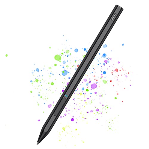 MILPROX Surface用タッチペン MPP2.0 対応 4096 段階筆圧 磁気吸着 USB-C 急速充電 ブラック・イラストを描くには最適 ペン先が1.72mmレベルの極細で作られ、接地範囲を狭くする事で誤タッチなどが極力無くなり...