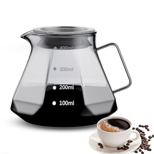 【高品質】この コーヒー ドリップ 器具 の本体は、耐久性と信頼性の高い厚手の高ホウケイ酸ガラスで作られています。 ガラス製のコーヒーカップは熱に強く、傷つきにくいです。 手淹れコーヒーの楽しさを体験するのに最適。 【優れた濾過能力】コーヒ...