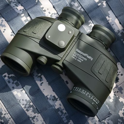 旅行 👍【照明付きデジタルコンパスと距離計内蔵軍用望遠鏡】:ミル付き軍用双眼鏡。方向を特定するための照明コンパスを含みます。電池種類はLR44です(別売)。オブジェクトのサイズを決定するための距離計と内部距離計がある10x5...