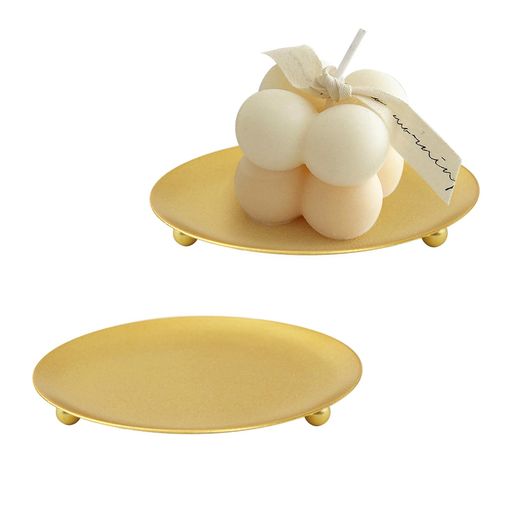 【商品仕様】サイズ:直径約10cm、高さ約1.5cm、重さ約60g、色:金、数量:2個入り。 【高級感のあるデザイン】シンプルな北欧スタイル、キャンドルと合わせてインテリアの演出に。また、小物やアクセサリーの収納としても利用できます。 【安...