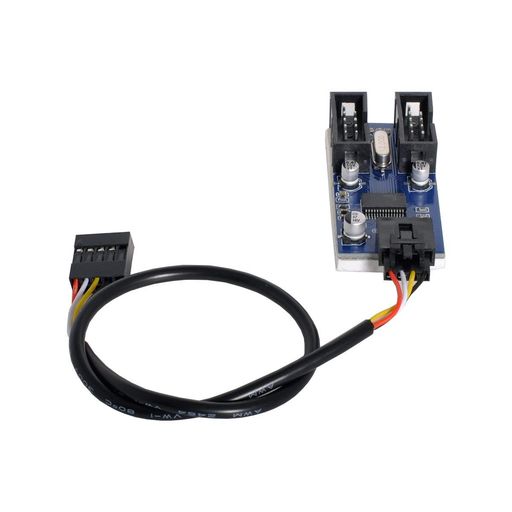 PC デスクトップ9ピンUSBハブUSB2.09ピンコネクタアダプタポートマルチプライヤ 長さ:30CM 裏面接着剤で、メインボードまたはシャーシに直接固定できます マザーボードの9ピンコネクタを2*9ピンコネクタに拡張できます。