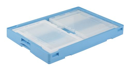 原産国:日本 カラー(色):ブルー透明 内寸:600x405x315mm 折りたたみ時外寸:650x440x77mm 開口部:331x219mm