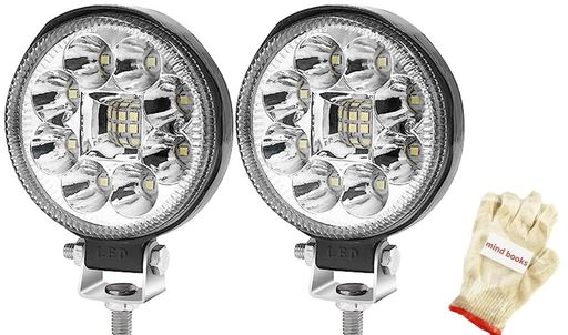 外装 軍手付き■丸型ワークライトハイパワーSMD12基搭載x2個セット■軽量・小型3.3インチ8.38cm)汎用ライト ■12V/24V兼用ですので、車・バイク・トラック・建設機械・船舶などさまざまな車両の作業灯、サーチライト、バックランプ...