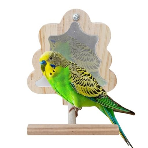 【かわいいデザインと実用性】この鳥用ミラーは、鳥が自分の姿に興味を持つきっかけとなります。愛らしい木の形状と温かみのあるデザインが特徴です。鳥たちが遊ぶだけでなく、インテリアとしても映えるアイテムです。約16x8x12cmのコンパクトなサイ...