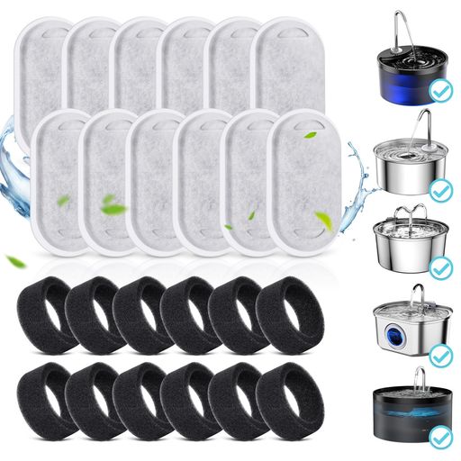 臭い除去 セット内容:猫水交換用フィルター12枚入り、ペット用自動給水器に対応する使い捨てタイプのフィルターセット 多重濾過システム:複数の層で構成された濾過システムにより、不純物や浮遊物を効果的に除去 簡単取り付け:給水器本体に合わせて設...