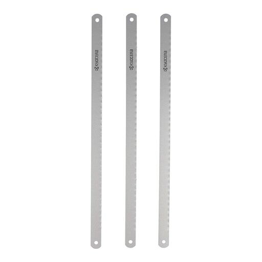 サイズ:全長264mm・山数24(1インチ当り)・刃渡り258mm 切断能力(パイプ材):パイプ径160mm径以下・塩ビ2~10mm 切断能力(板材):ステンレス1~3mm・軟鋼1~3mm・アルミ/銅5mm以下・塩ビ10mm以下 入数:3 ...