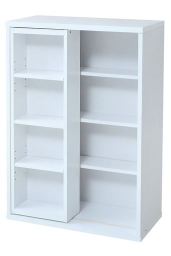 サイズ:[外寸]幅60x奥行29.0x高さ90cm 本体重量:約30kg 材質:[本体]プリント紙化粧繊維板 原産国:ベトナム サイズ:[内寸](奥棚部1.2.3段目)幅56x奥行12.5(有効14)x高さ20cm(奥棚部4段目)幅56x奥...