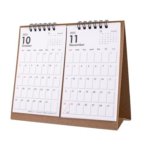 【サイズ】幅17.8x高さ15cm 【掲載期間】2025年10月~2027年1月 日曜始まり 各2カ所とも10月~1月の16ヵ月分掲載されているので、常に左側から順番で2ヶ月分の予定を確認できます。