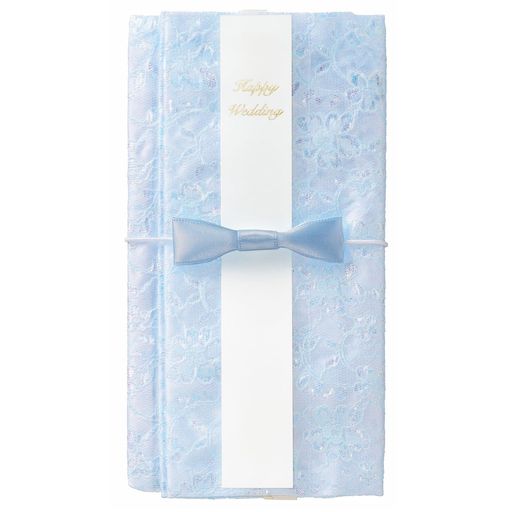 【カラー】ブルー【製品寸法】100x185mm 【セット内容】「Happy Wedding」「寿」短冊2枚、中袋付き【原産国】日本 【巾着生地素材】ポリエステル100% 【巾着袋展開寸法】185x190mm