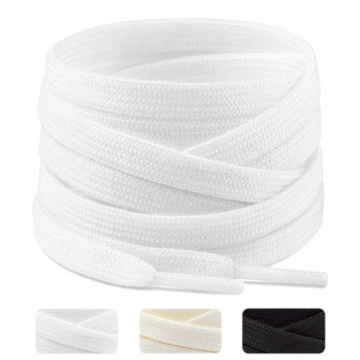 【高品質な2層編み】:こちらのシューレースは、厚みのある2層編みのデザインを採用しており、その結果、しっかりした強度と繊細な品質を実現しています。頑丈で変形しにくく、毛玉もできにくいのが特徴です。また、特殊な織り方により、平紐の表面には滑り...