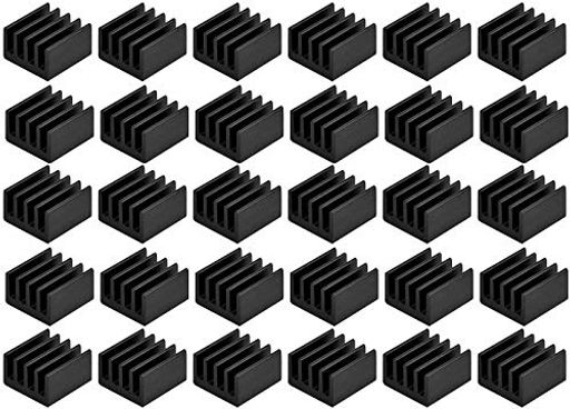 30個の小さな黒い陽極酸化アルミ製ヒートシンク ステッピングドライブ、MOSFET、VRM、Vram、ICチップなどの受動冷却に使用できます。 寸法:0.35*0.35*0.20インチ/8.8*8.8*5mm(L*W*H) 重量:1個あたり...