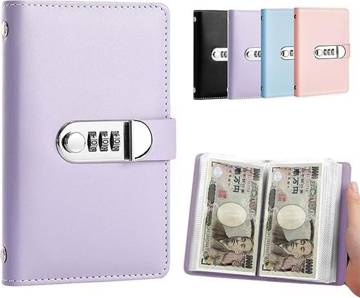 【大容量&amp;整理ラクラク】100万円貯金達成可能な高収納貯金箱最大50ページまで収納可能なこの貯金箱。各ページにお札専用ポケットを2枚(計100枚収納)備え、1万円札なら100万円の貯金目標をしっかりサポートします。封筒タイプの仕切り...