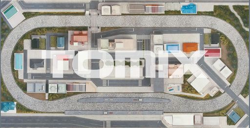 レールをマット上に置くだけでレイアウトイメージが出現 駅やストラクチャー (建物)を加えていくことにより街並みがより立体的に再現できる サイズ: 900x1800mm