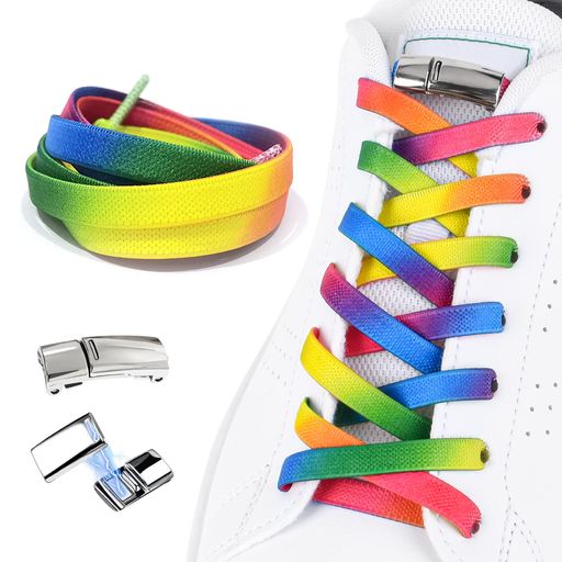 【靴紐仕様】靴ひも長さ:約105cmひも幅:約0.5cm磁気フックロック長さ:約3cm磁気フックロック直径:約1cmフラットの靴紐は人間工学に基づいて、ほとんどの靴にフィットします。セット内容:強い磁気ホックロック1足+靴紐1足 【グラデー...