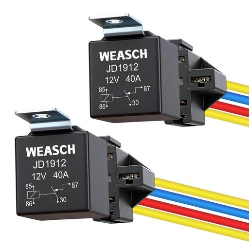 商品名:カーリレー型式:JD1912 定格電圧:12VDC、最大動作電流:40A コンタクト:SPST;ピン数:4;コンタクト材質:Ag合金;絶縁抵抗:小さいか等しい100MΩ ハーネスの長さは13cmです。プライマリリードは16AWGの錫...