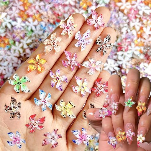 🌸【パッケージ内容】1セットの製品には100個の混色ネイルパーツ花が含まれており、サイズが適切で、数量が十分で、色が多様で、色とりどりのデザインが楽しめます。 🌸【高品質の素材】ネイルパーツは安全で環境に優し...