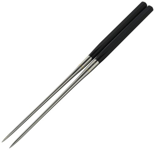 外寸:290mm 製品重量:65g 材質:黒合板・ステンレス 六角柄盛箸 レストラン向け業務用商品