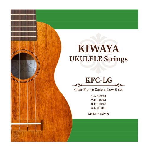KIWAYAオリジナルのクリアフロロカーボン弦。(Low-Gセット) 弾きやすく、透明感のある明るいサウンド。(ソプラノ~テナーサイズ対応) 4弦(Low-G)/0.0358(0.91mm)3弦/0.0275(0.70mm) 2弦/0.02...