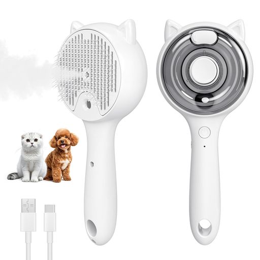 【静電気&amp;毛玉対策】この猫ブラシはスプレー機能が搭載しており、ペットの浮き毛を取り除くと同時に、静電気や乾燥を効果的に防止できます。水や消臭剤などを水タンクに入れて、スプレー機能を起動できて水が超音波化にされ、細かい霧状の水を吹き出...