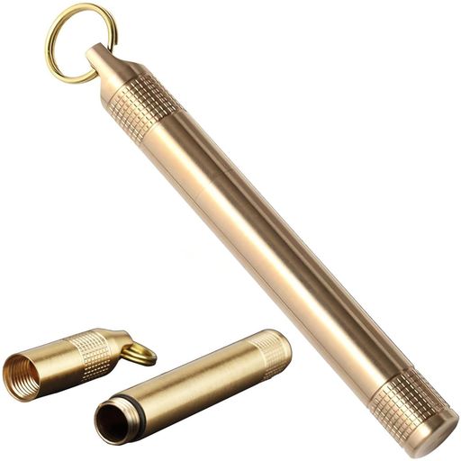 【製品仕様】サイズ:約9.5x1.1cm。重量:約30g。カラー:ゴールド。素材:真鍮。 【高品質の素材】高品質の真鍮製で、耐腐食性、防錆性に優れ、洗って繰り返し使用できます。 【優れた防水性】開口部に気密性を強化するOリングを採用し、優れ...
