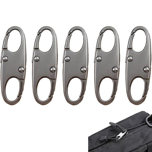 【商品仕様】ジッパークリップ*5個、サイズ: 38*10mm、カラー:グレー。 【軽量かつ頑丈】 合金製でありながら軽量化を実現し、バックパックや衣類のジッパーに装着しても負担になりません。 【盗難防止】ダブルオープンデザインで、ジッパーを...