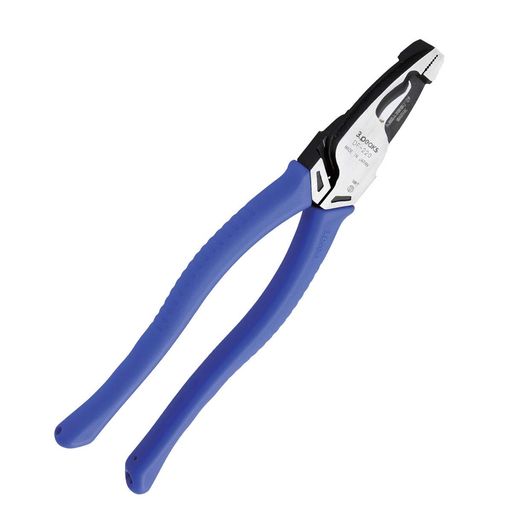 切断 材質:S58C 材質(グリップ):エラストマー樹脂 全長:223.5mm 重さ:310g 刃長:19.5mm 切断能力:VVF4芯φ2.0mmまで、VVF3芯φ2.6mmまで、IV線22mm2、銅線φ3.2mmまで、鉄線φ2.0mmまで